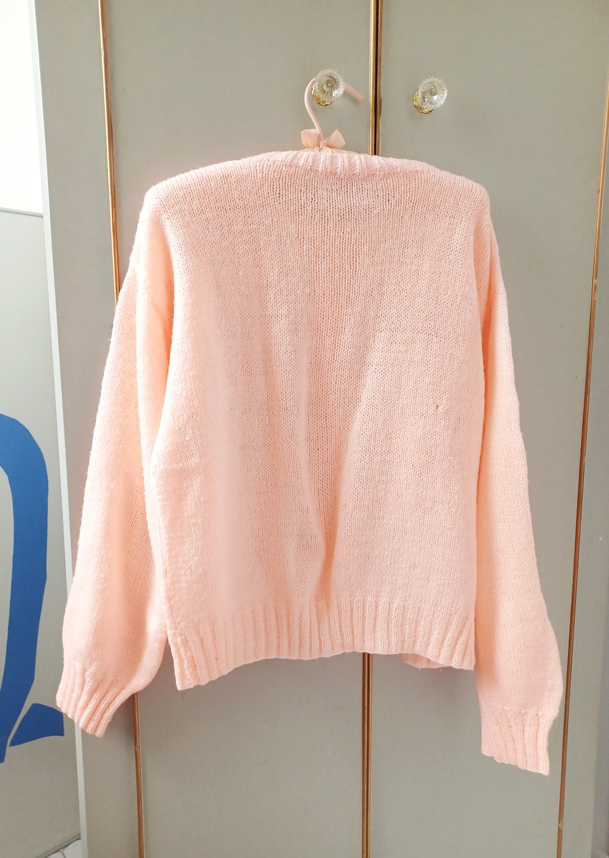 Peach Knit Cardigan - Etsy