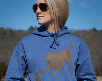 Unisex Heather Blue Black Labrador Hoodie | Etsy