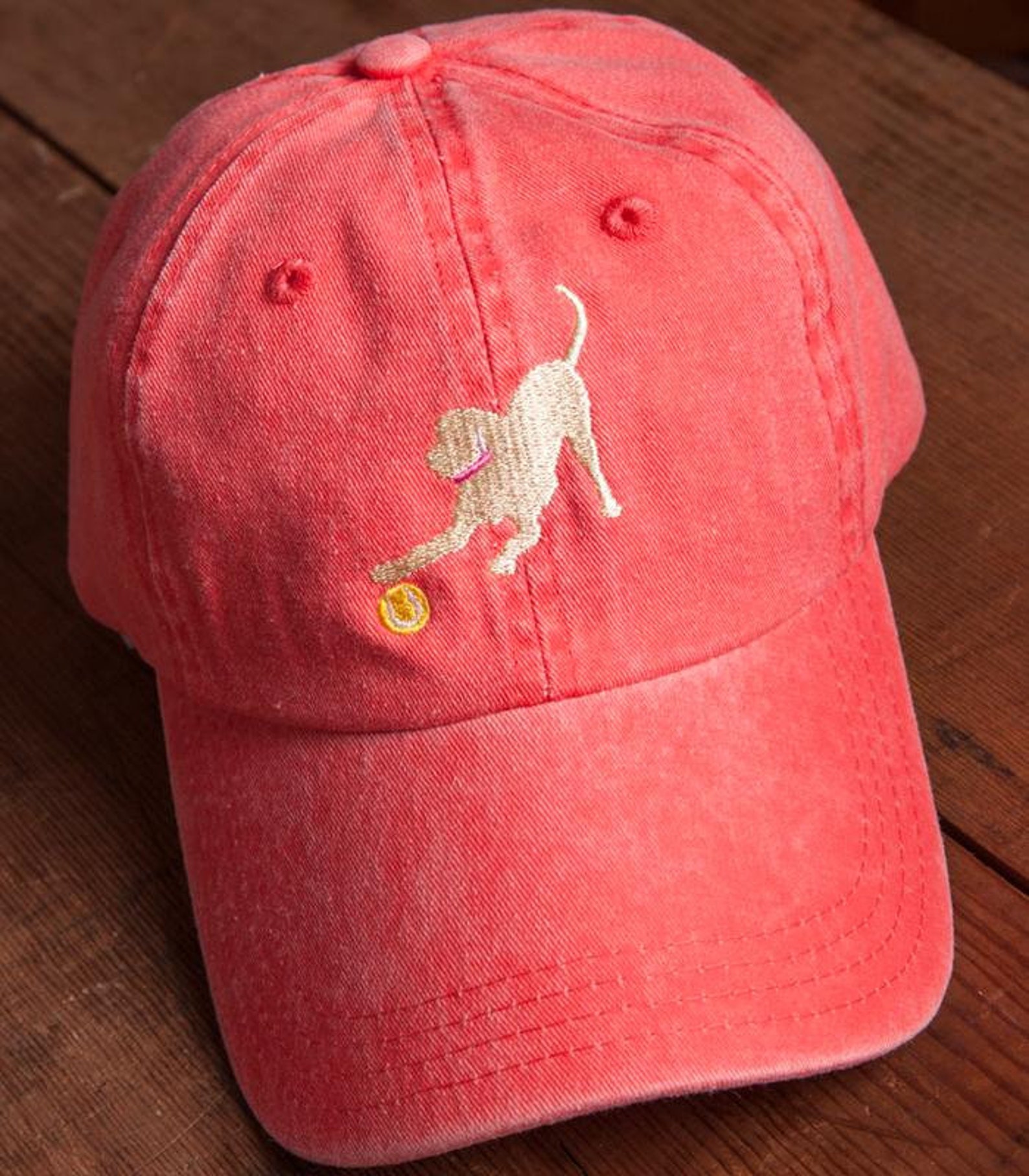 Embroidered Coral Labrador Hats w/ Black Yellow and Chocolate | Etsy