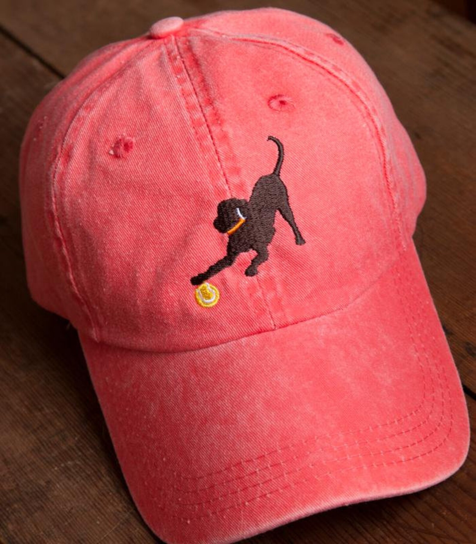 Embroidered Coral Labrador Hats w/ Black Yellow and Chocolate | Etsy