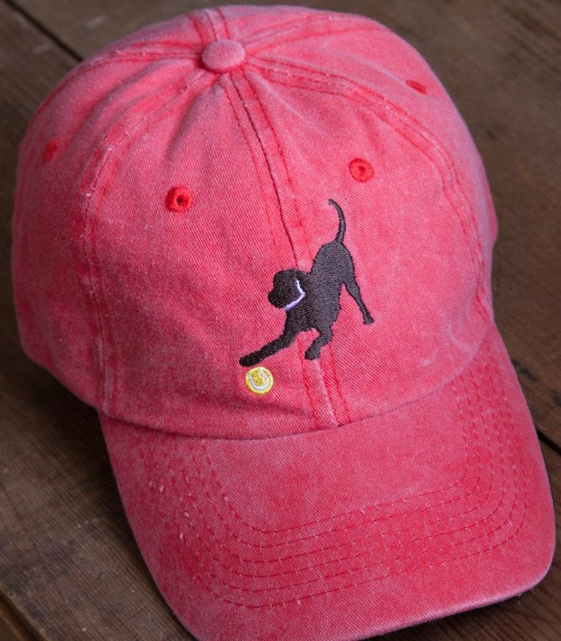 Embroidered Red Labrador Hats W/ Black, Yellow and Chocolate Labs -ball ...