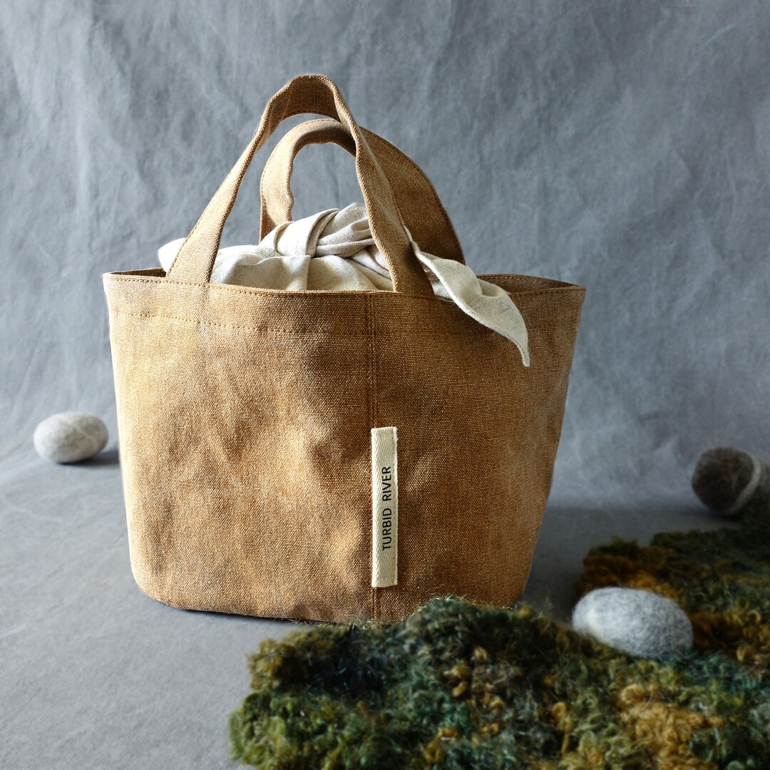 Flower Chestnut and Mouse Stool Bag | Caramel Brown | Atsushi Water ...