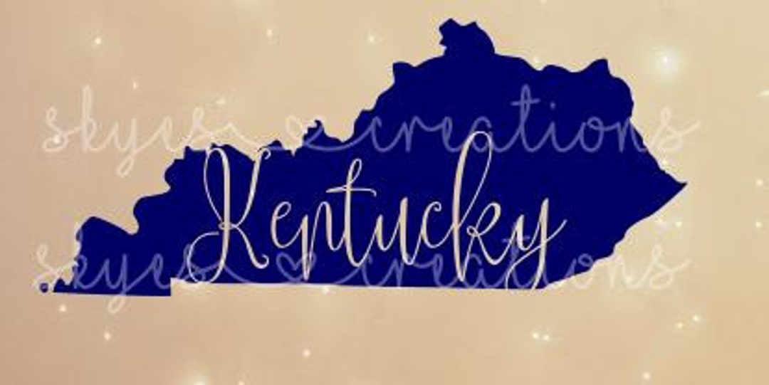 Kentucky State Outline, Ky State, Fancy Script Font Kentucky, Svg - Etsy