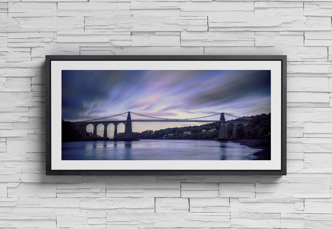 Panoramic Welsh Prints of the Menai Suspension Bridge | Anglesey Prints ...