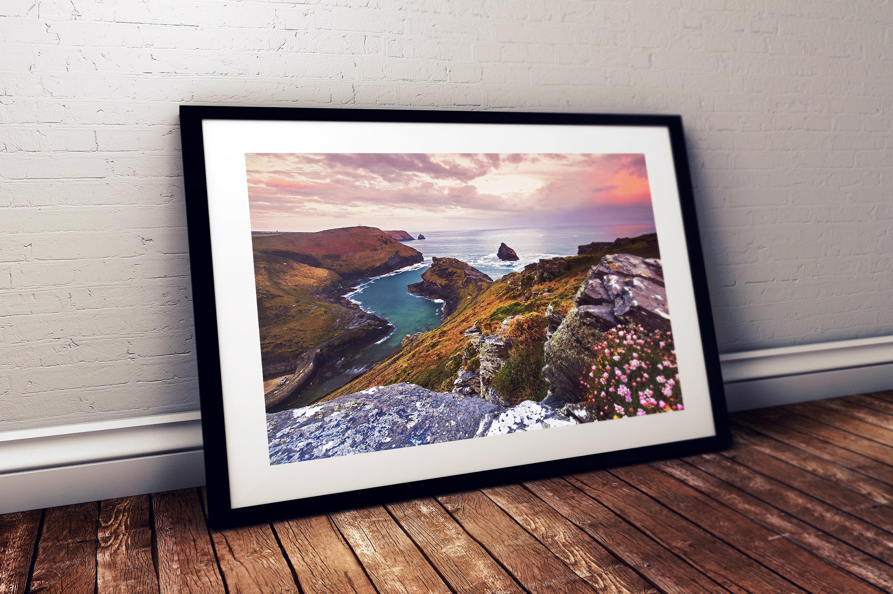 Cornish Prints Boscastle Harbour Artwork Seascape | Etsy UK