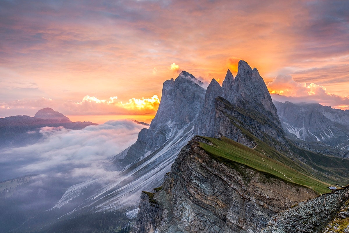Mountain Photography of Seceda Dolomites Art Italy Prints - Etsy