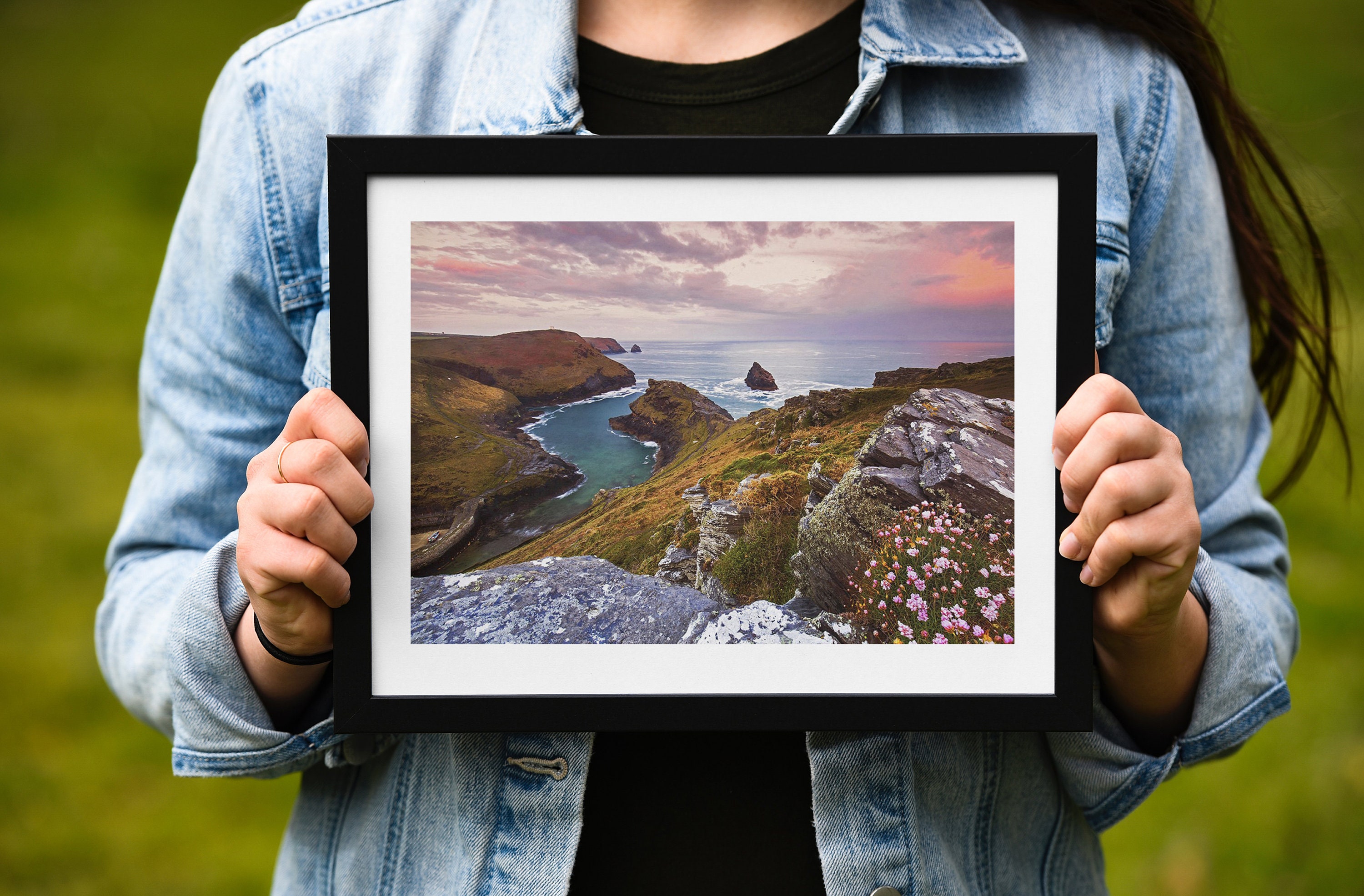 Cornish Prints Boscastle Harbour Artwork Seascape | Etsy UK