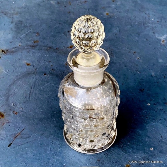 Vintage Clear Glass Hobnail Cologne Bottle With Groun… - Gem