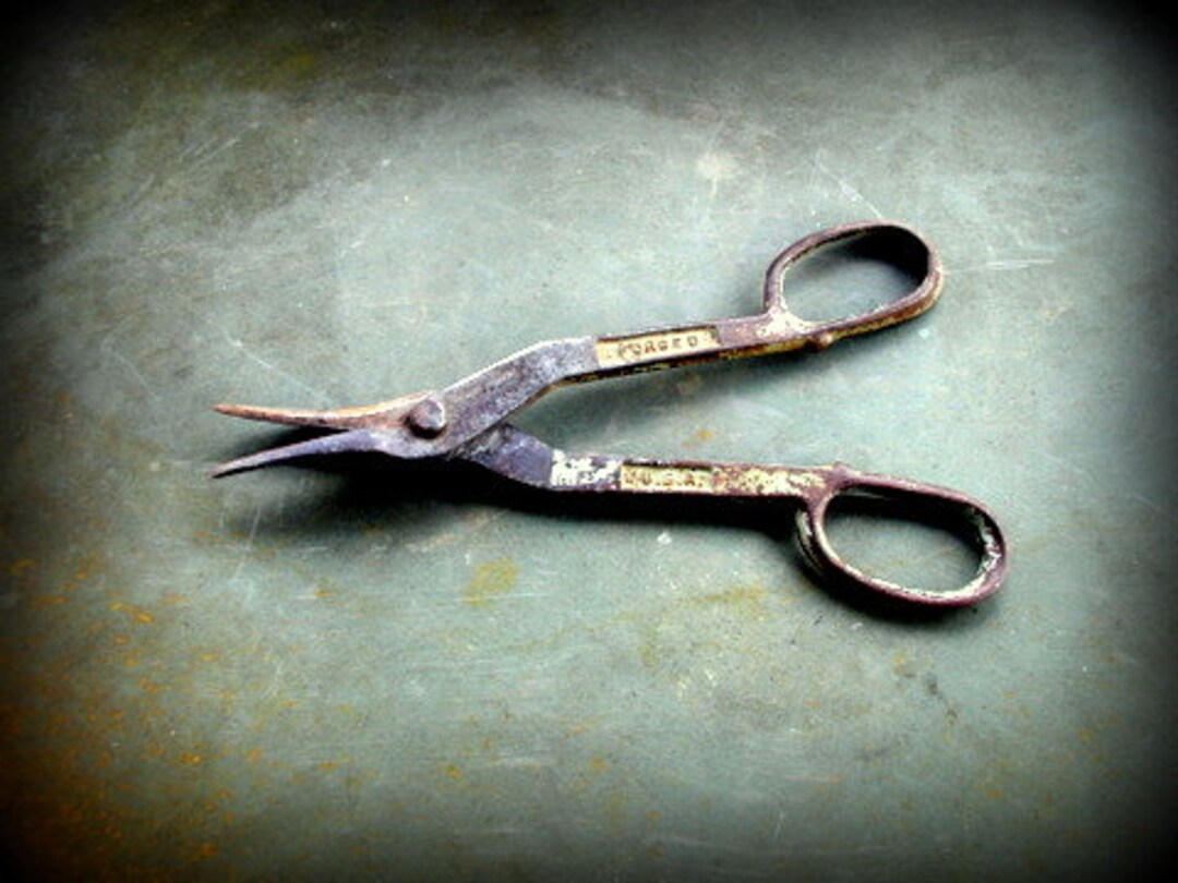 Vintage Forged Steel Sheet Metal Snips 10 Inches POWR KRAFT Long Wire ...