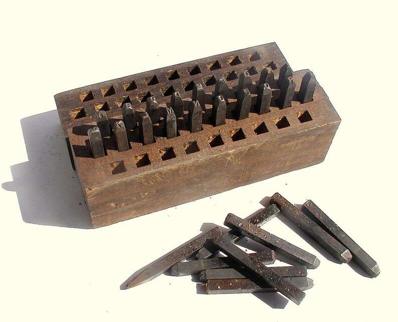 Vintage Set of 28 Steel Letter Punches Antique Alphabet | Etsy
