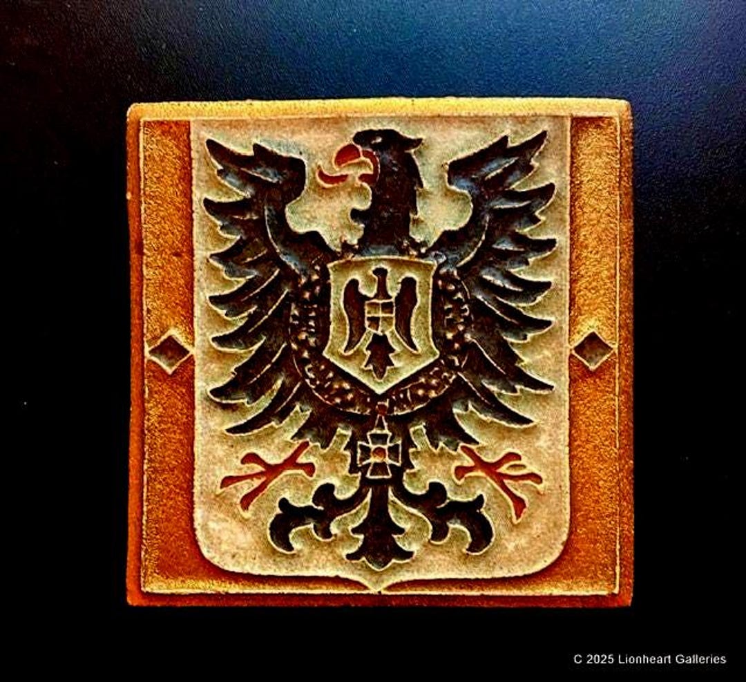 Vintage Heraldic Eagle Ceramic Tile: German Coat of Arms Plaque - Etsy