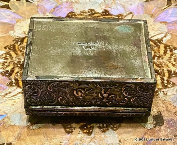Vintage Bronze Washed Metal Trinket Box Stash Box Jew… - Gem