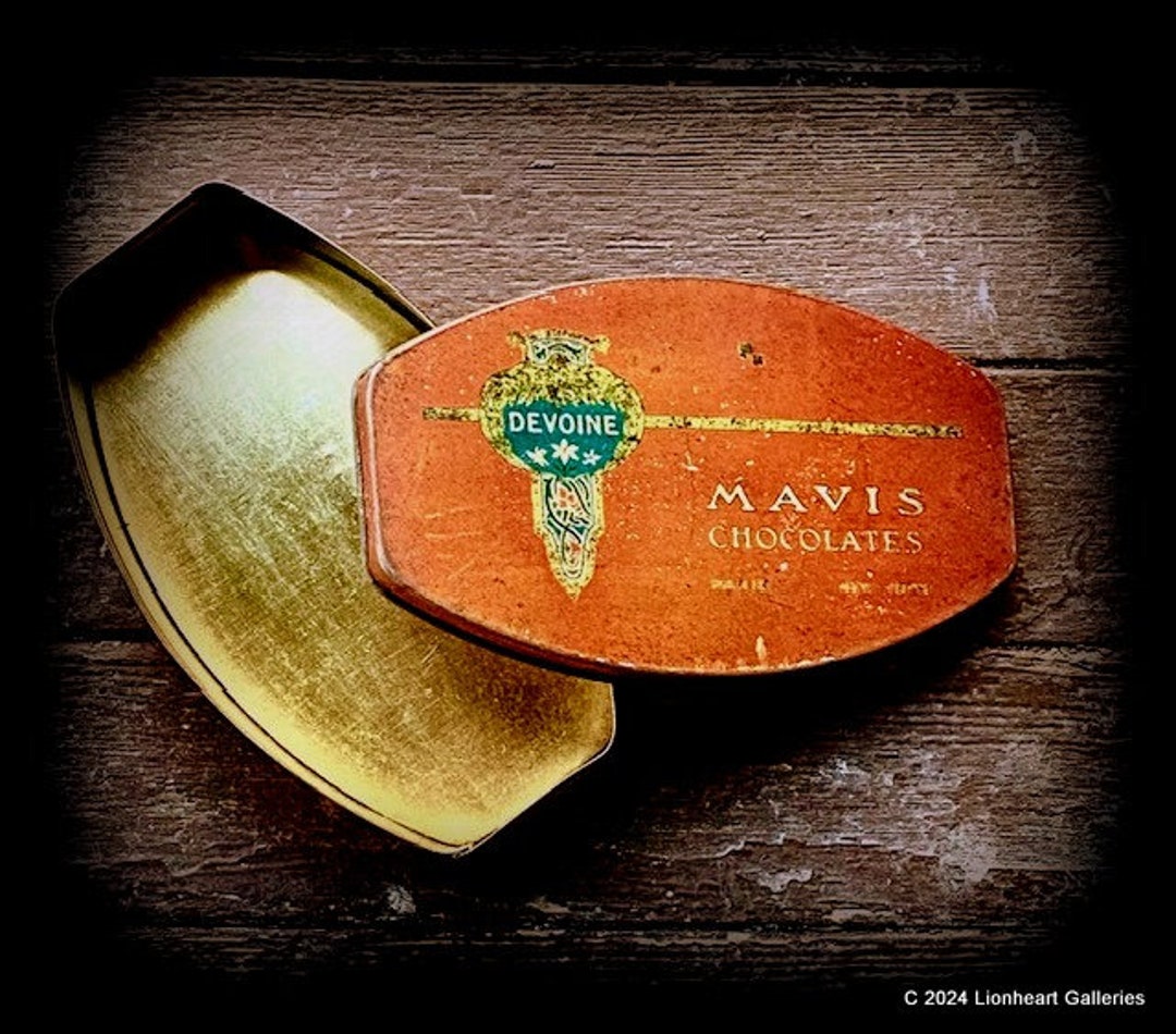 Vintage 1920s Devoine Mavis Chocolates Oblong Tin Box Art Nouveau ...