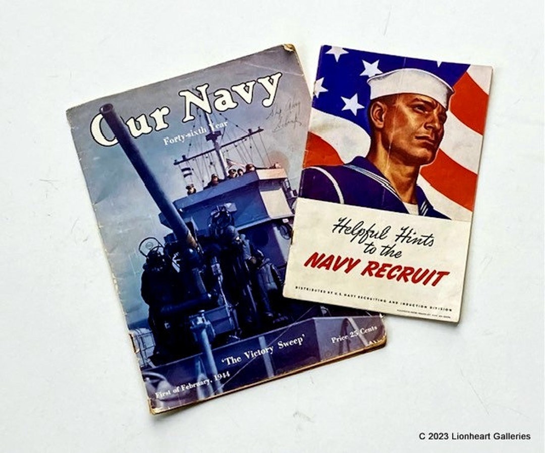 Vintage Navy Recruiting Brochure 1943 and OUR NAVY 1944 Magazine ...