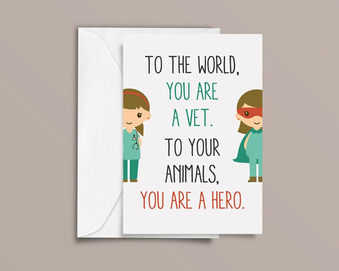 Thank You Vet Greeting Card, Female, Hero, Eco Friendly. - Etsy