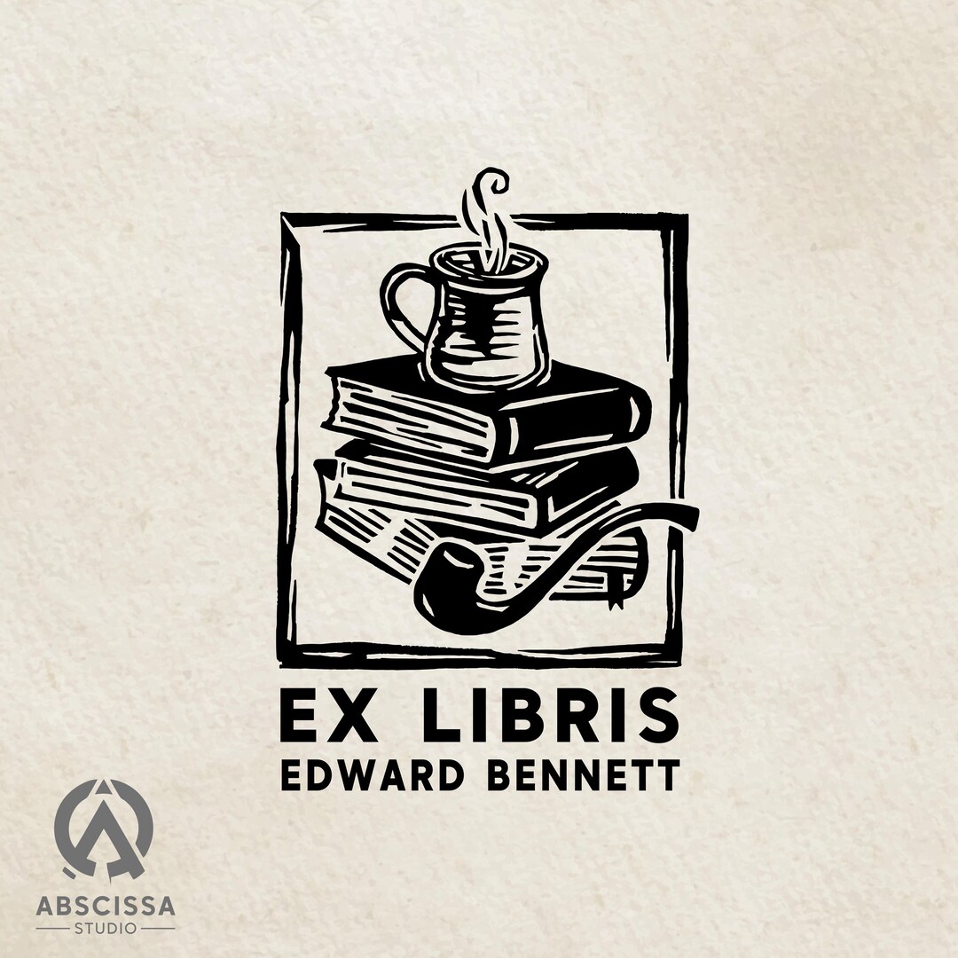 The Scolar's Mark Ex Libris Stamp, Personalized Bookplate Stamp Custom ...