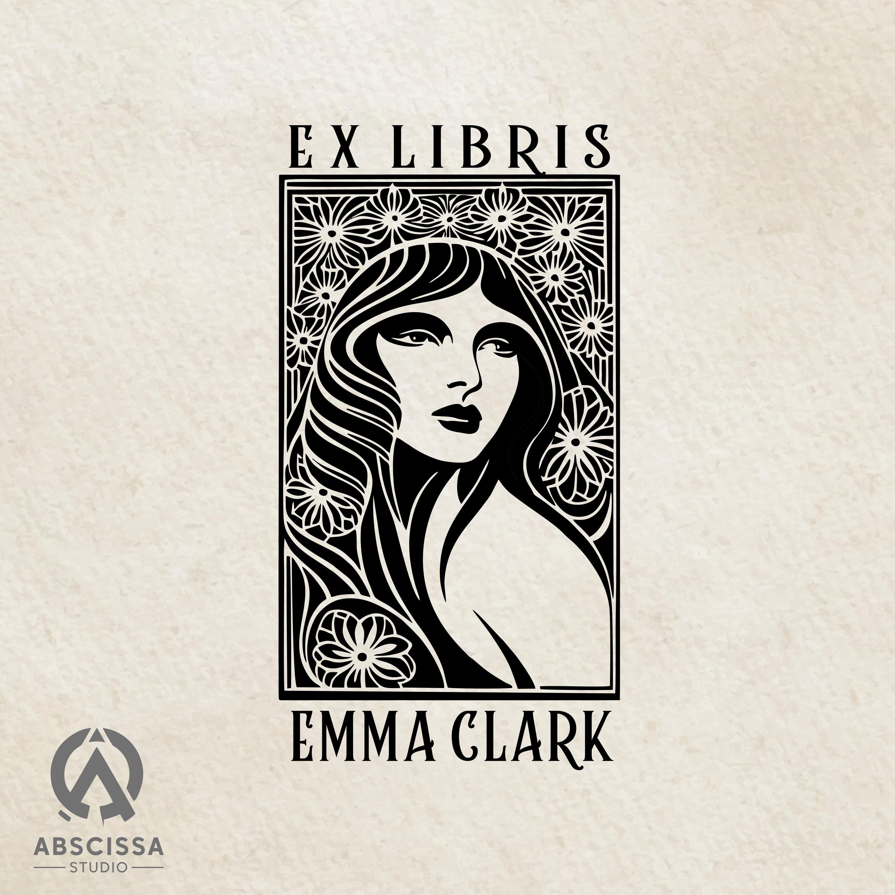 Elegance Ex Libris Stamp, Personalized Bookplate Stamp, Custom Name ...