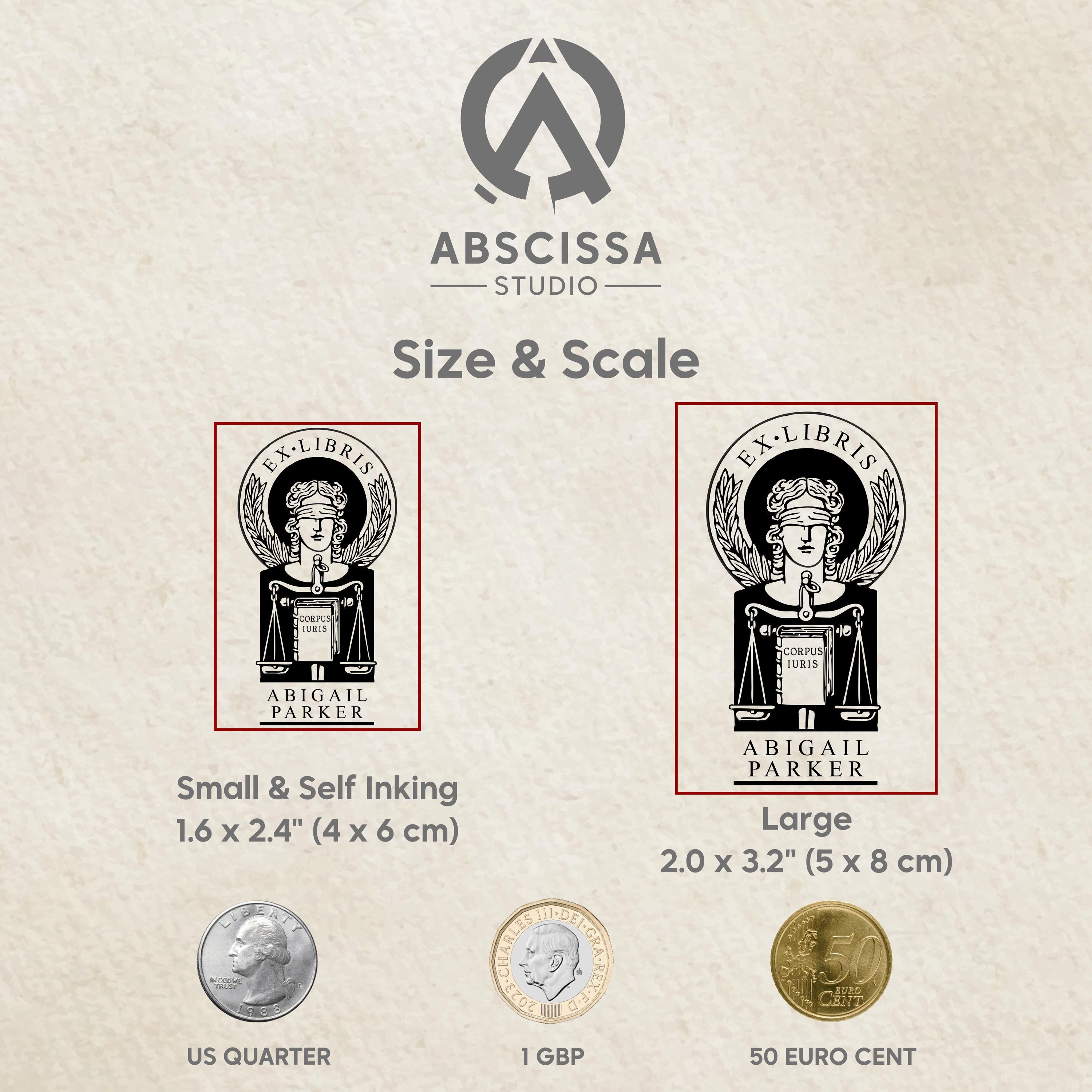 Justice Ex Libris Stamp, Attorney Stamp, Lawyer Stamp, Personalized ...