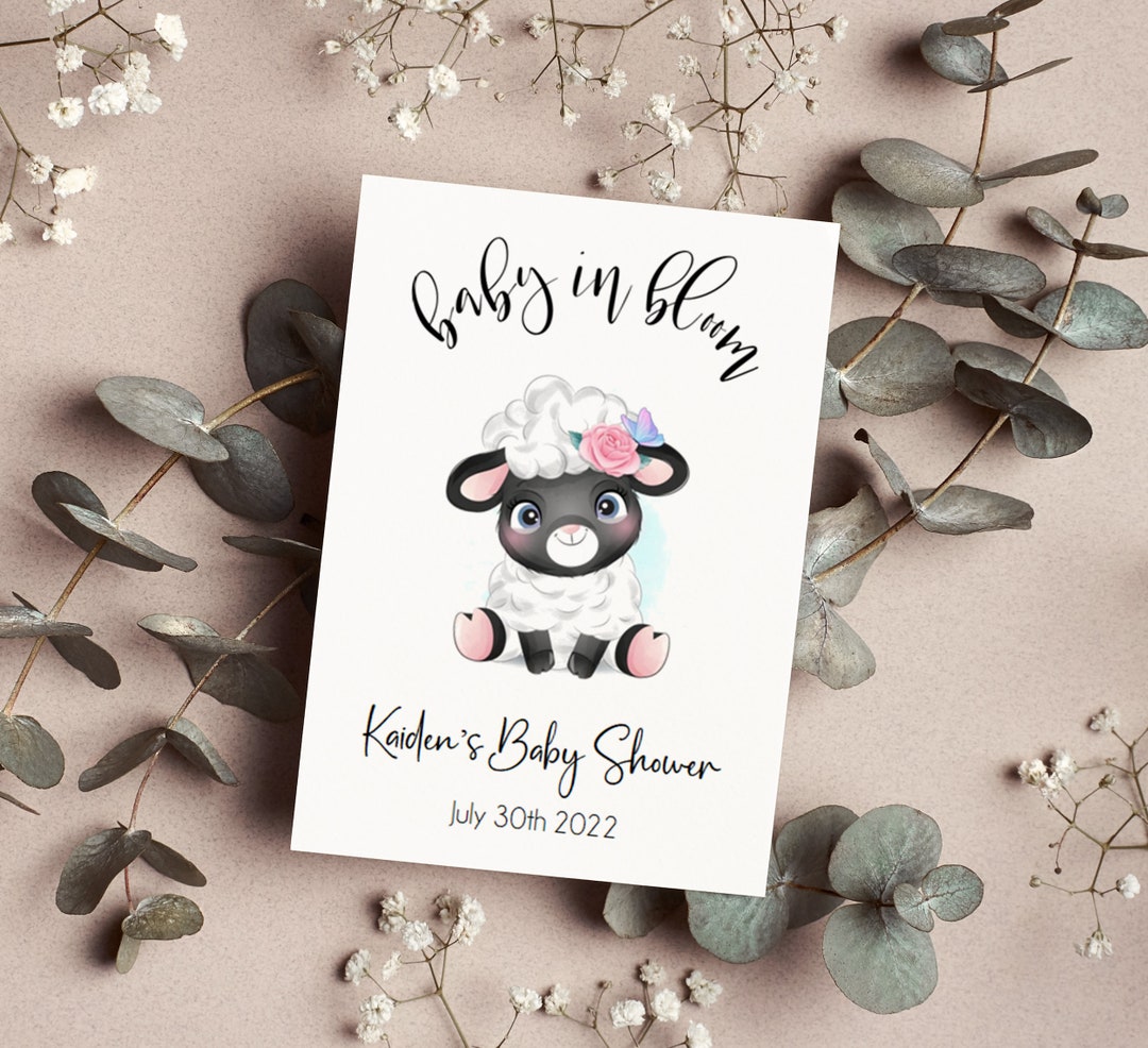 Baby in Bloom Packets Sheep Farm Animals Shower Sprinkle Personalized ...
