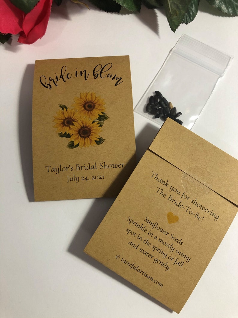 Bride in Bloom Rustic Sunflower Bridal Shower Seed Packet - Etsy