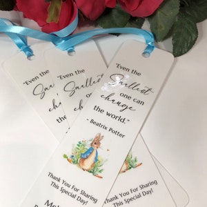 Printed Peter Rabbit Bookmark Favors for Baby Shower Book Theme ...
