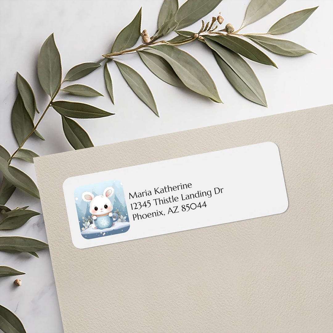 Winter Mouse, Cute Return Address Labels, 30 per Sheet, Personalized ...