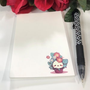 Memo Notepad, Kawaii Planter, Cute Doodle Note Pad, 40 Page Tear off ...