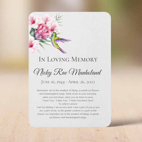 Celebration of Life Favors Hummingbird - Etsy