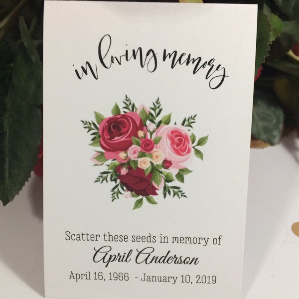 Memorial Seed Packet - Etsy