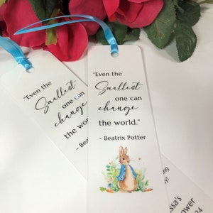 Printed Peter Rabbit Bookmark Favors for Baby Shower Book Theme ...