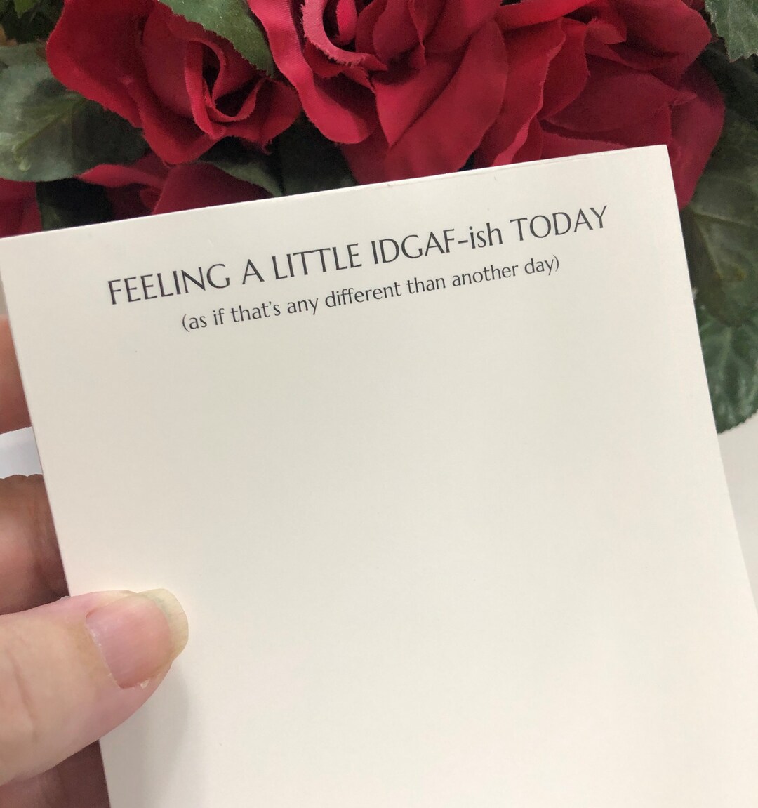 Snarky Humor Memo Note Pad, Feeling a Little Idgaf-ish Today, 40 Page ...