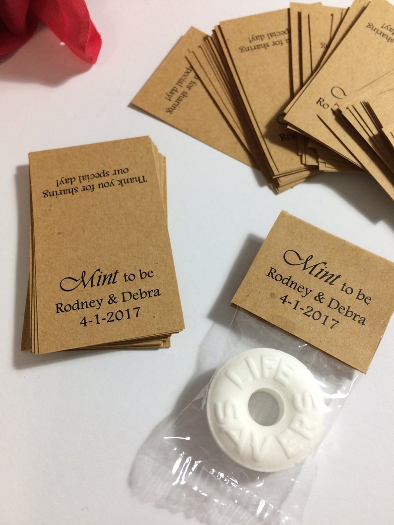 Mint to Be Wedding Tags 25 DIY Custom Kraft Rustic Mint Candy | Etsy