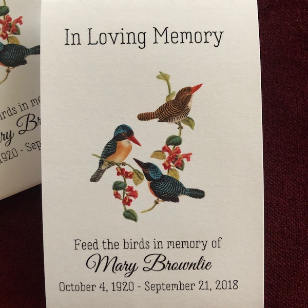 Bird Seed Memorial Packets - Etsy