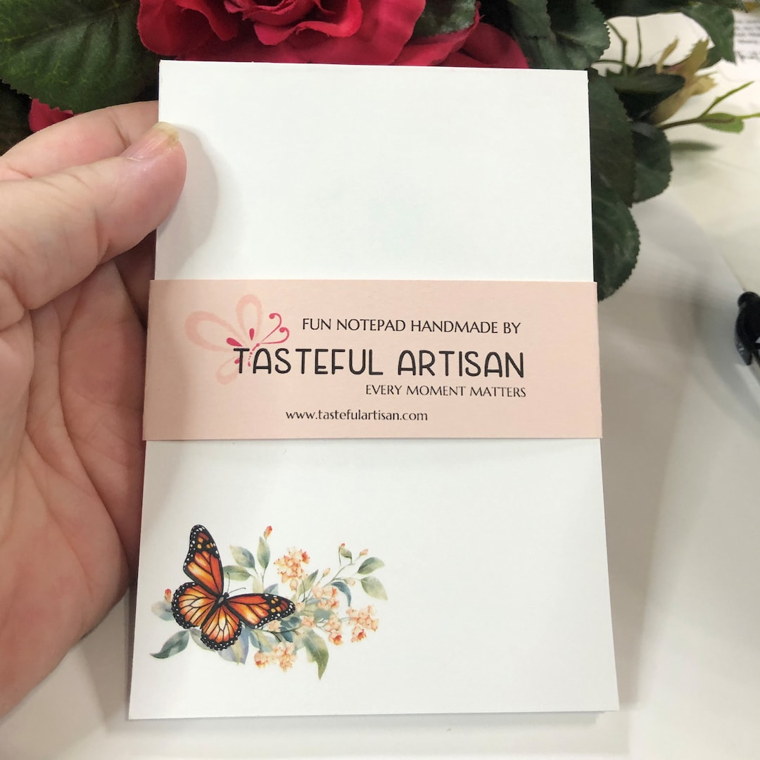 Monarch Butterfly Memo Notepad, Doodle Note Pad, 40 Page Tear off ...