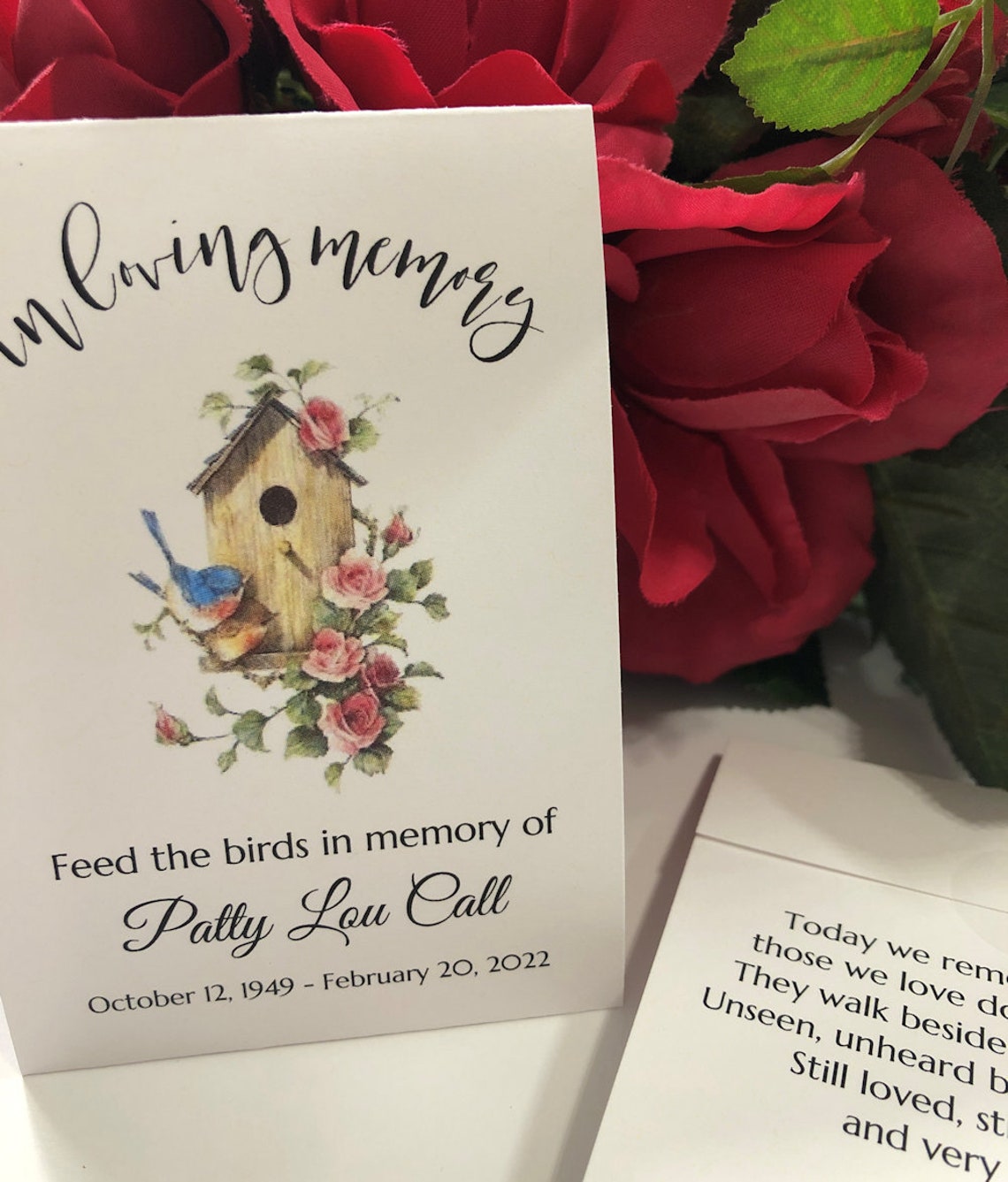 Birdhouse Floral Funeral Favors Personalized Memorial Bird - Etsy