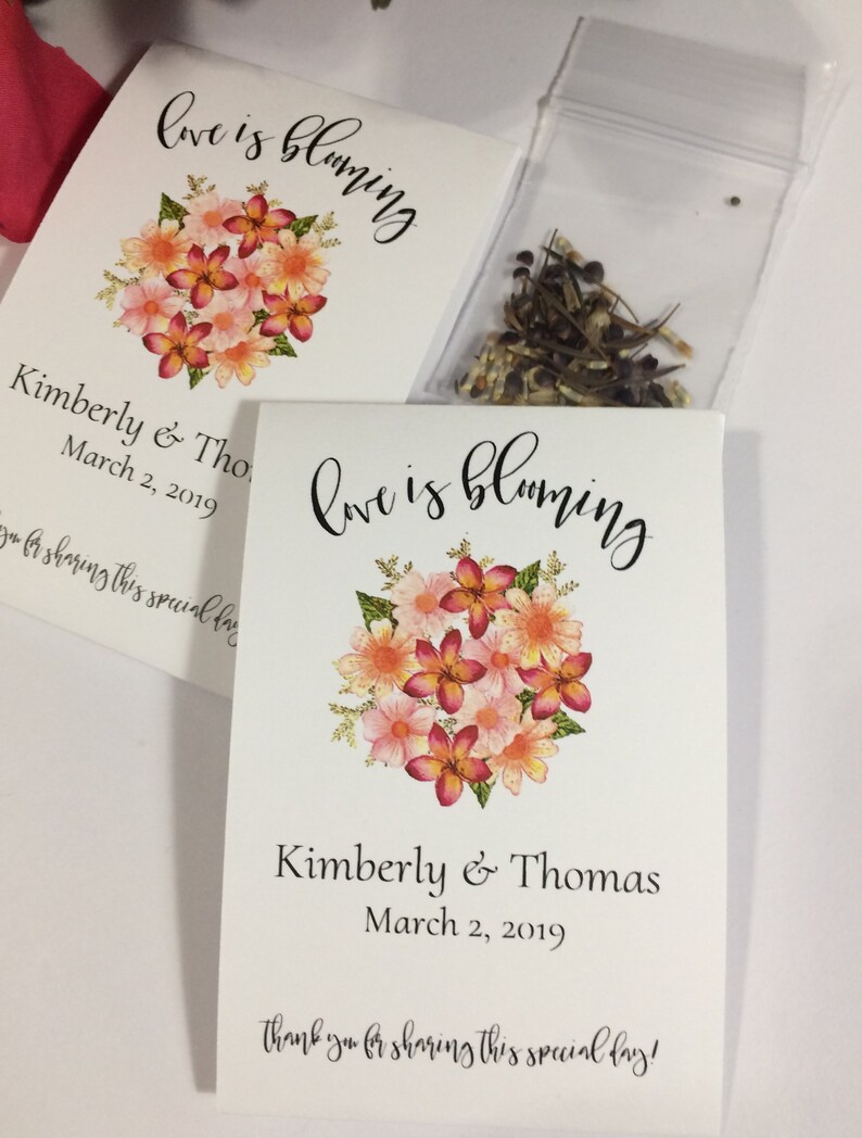 Vibrant Bouquet Floral Wildflower Custom Seed Packets. Wedding | Etsy