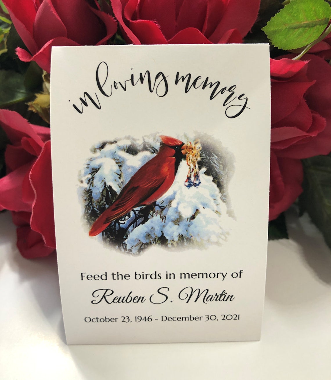 Cardinal Funeral Favors Personalized Memorial Bird Seed - Etsy