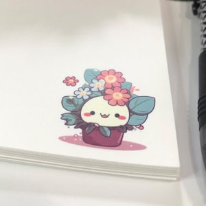 Memo Notepad, Kawaii Planter, Cute Doodle Note Pad, 40 Page Tear off ...