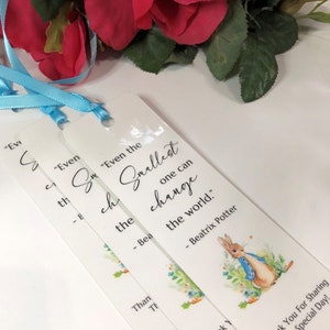 Printed Peter Rabbit Bookmark Favors for Baby Shower Book Theme ...