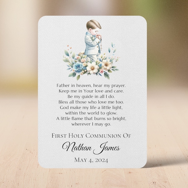 First Communion Prayer Card Custom - Etsy