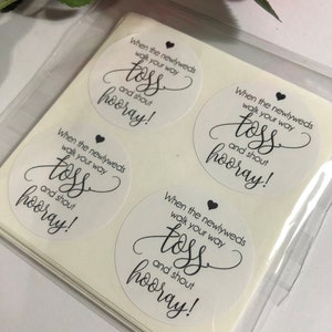 PRINTED 24 Wedding Exit Aisle Send off Toss Labels, Send off Stickers ...