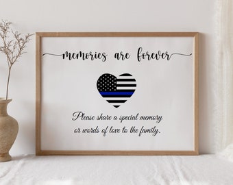 Thin Blue Line Memorial Sign - Etsy