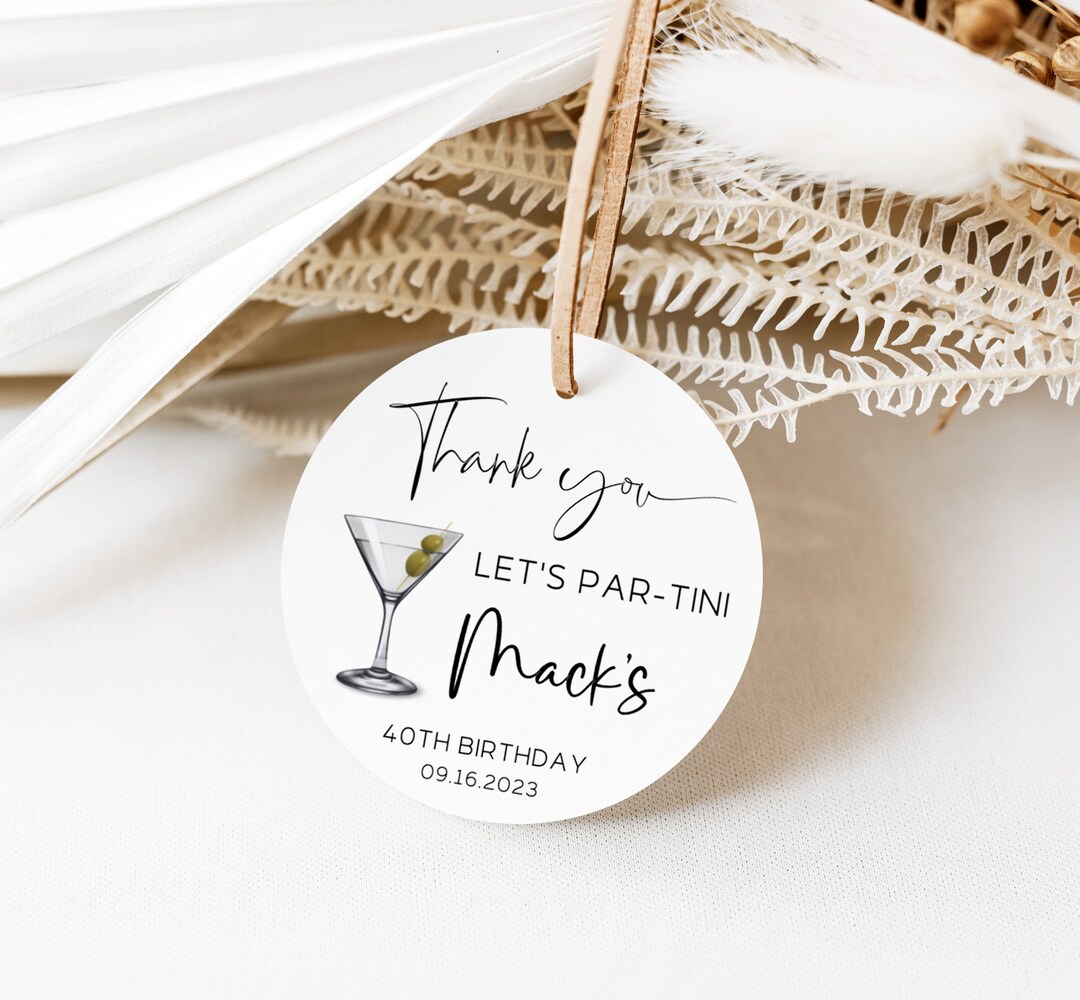 Let's Par-tini! PRINTED Drink Favor Tags, Martini Party, Personalized ...