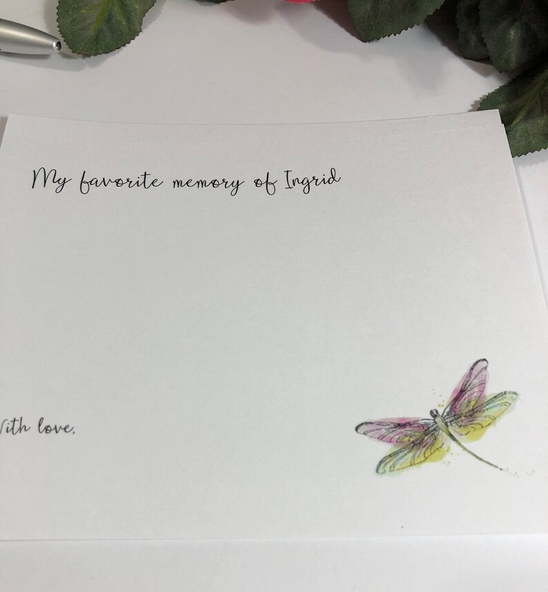 Dragonfly Share a Memory Celebration of Life Funeral Card | Etsy