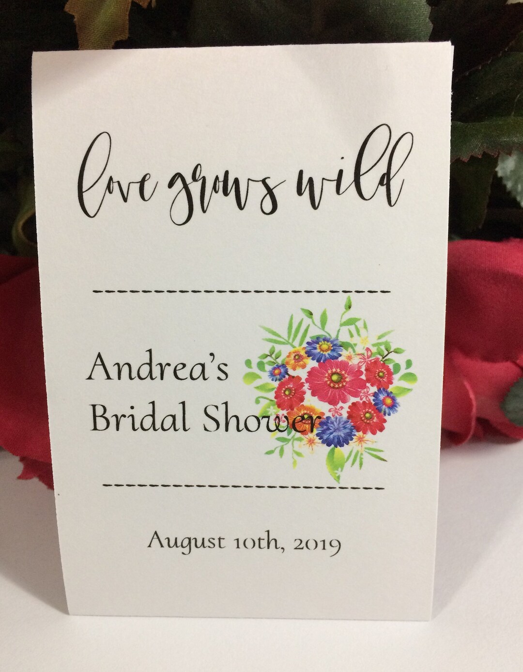 Personalized Bridal Shower Seed Packets Favors Floral Bouquet ...
