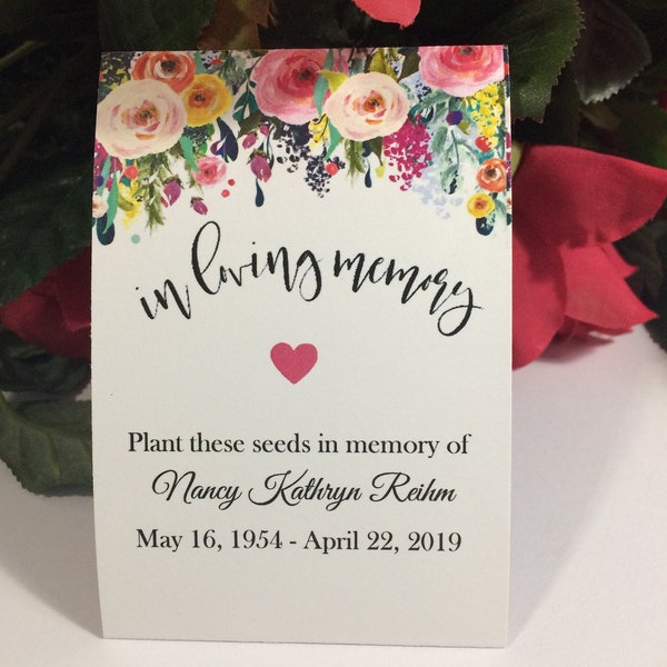 Memorial Seed Packet - Etsy