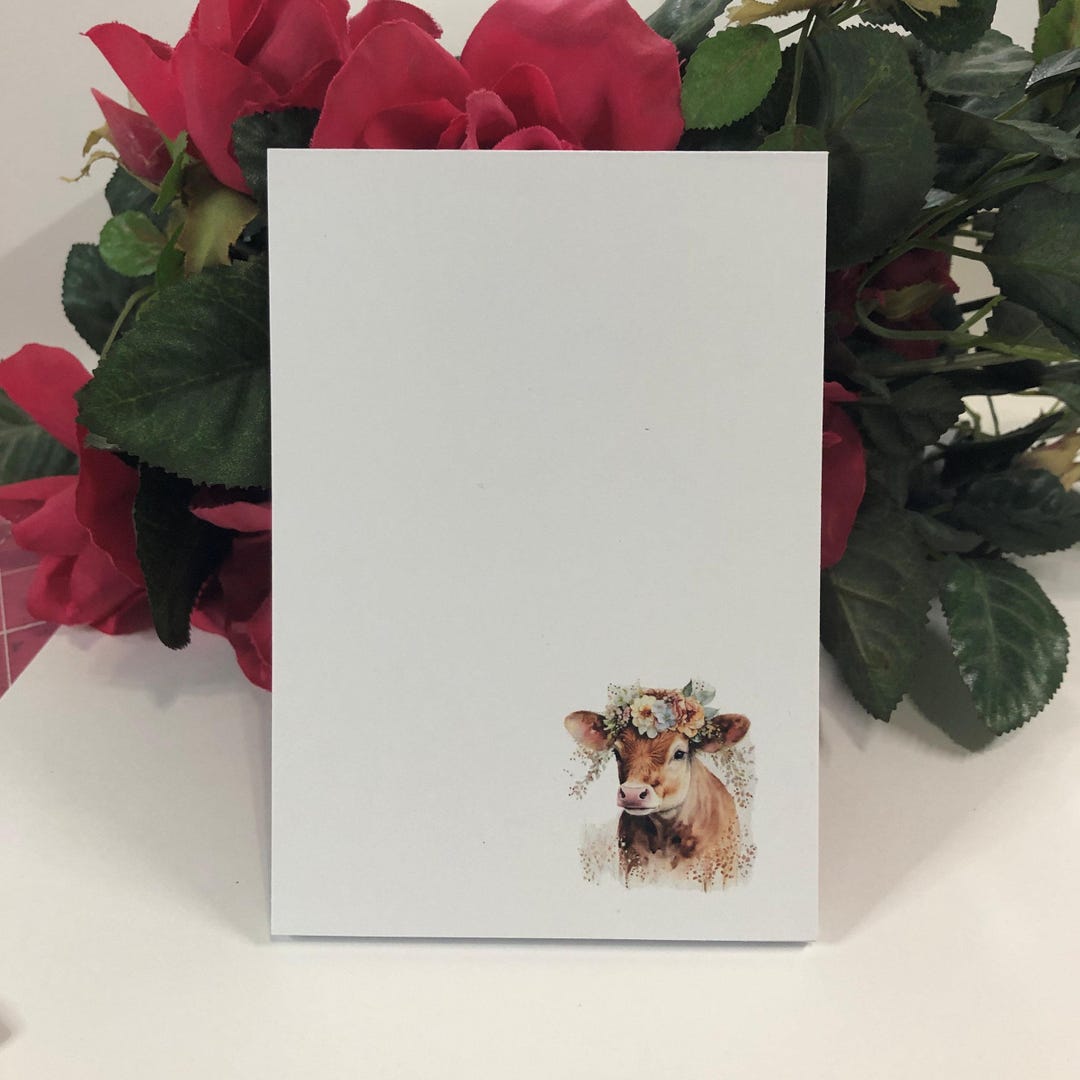 Baby Highland Cow Notepad, 40 Tear off Note Memo Doodle Pages ...