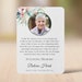 Custom Funeral Sympathy Gift, Photo Prayer Card, Afterglow Poem ...