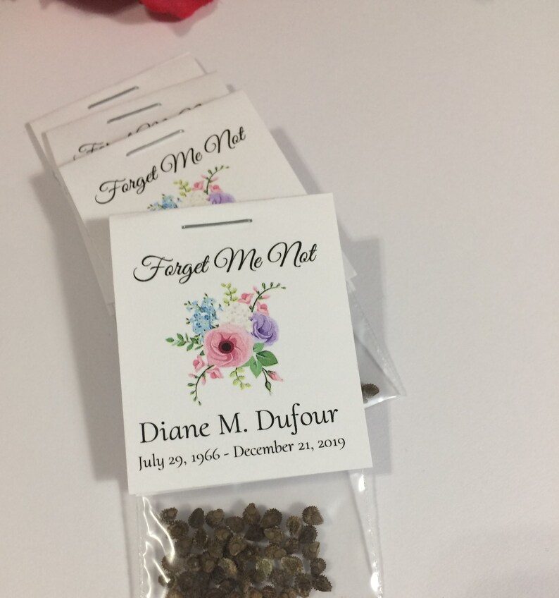 Forget Me Not Funeral Bereavement Favor Sachet Size In | Etsy