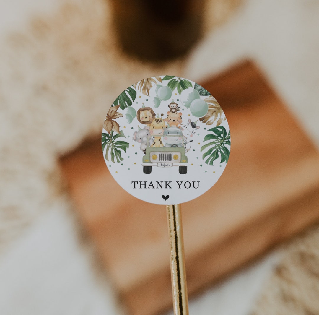 Safari Party Favor Sticker Labels With 4x4 Zip Bags, Kid Birthday ...